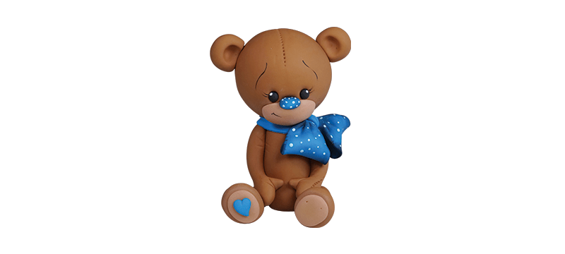 Teddy bear With Blue Ribbon - Fondant Cake Topper Tutorial - Fondant ...